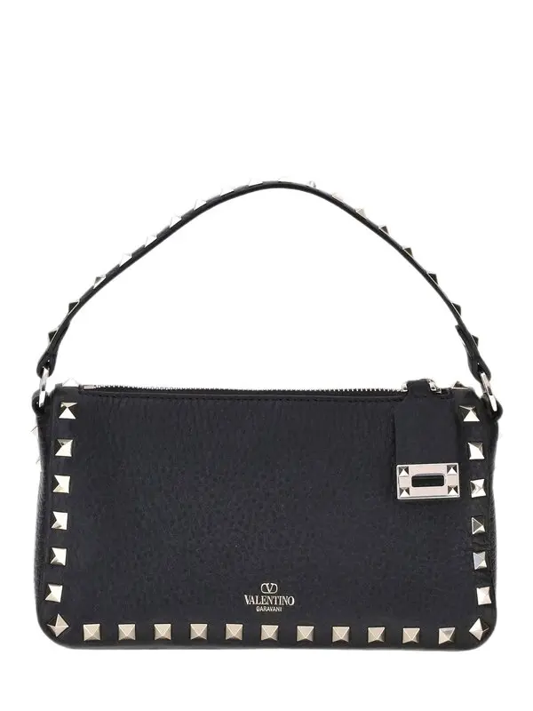 Valentino Garavani Rockstud Leather Shoulder Handbag - Nero