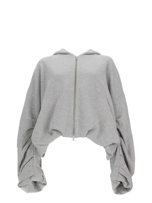 Dries Van Noten Cropped Zip-front Hoodie - Grey