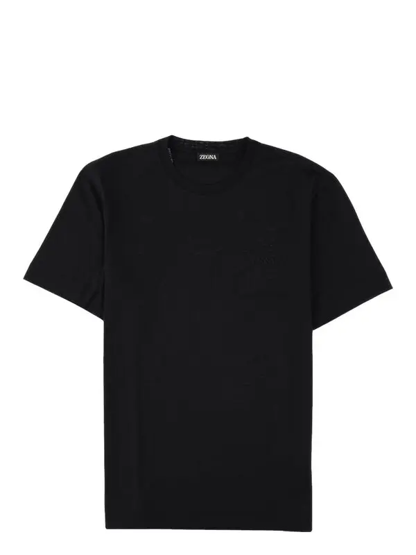 Zegna Cotton Crewneck T-shirt - Black