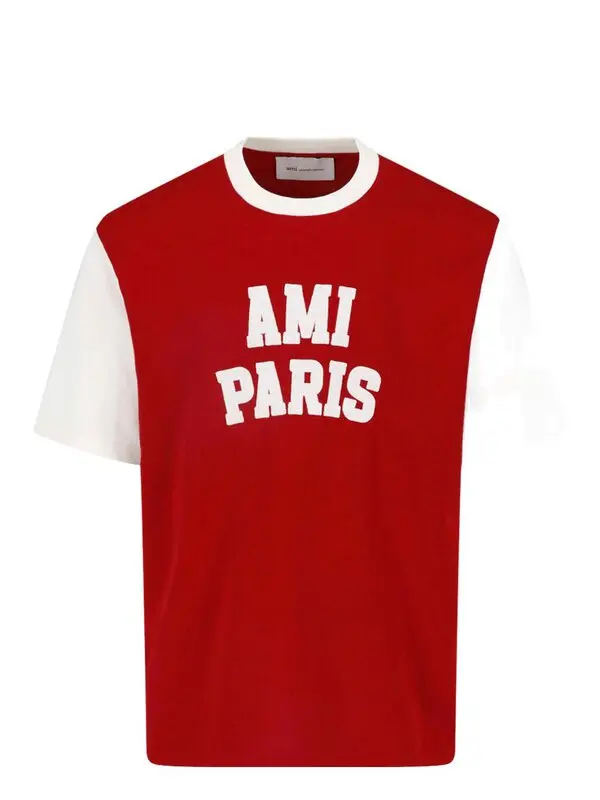 AMI Paris Graphic Short Sleeve T-shirt - Red