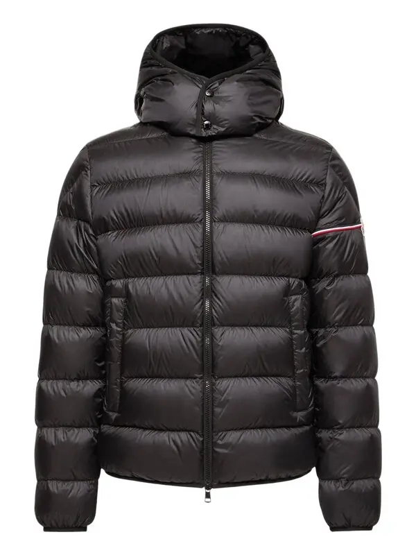 Moncler Quilted Nylon Down Puffer Coat With Detachable Hood - Nero