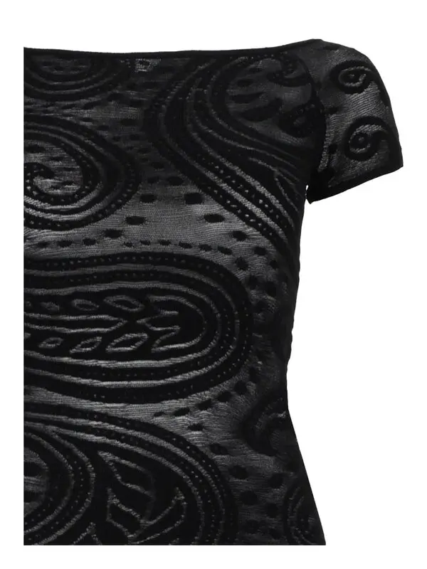 Etro Sheer Jacquard Short-sleeve Top - Multicolour