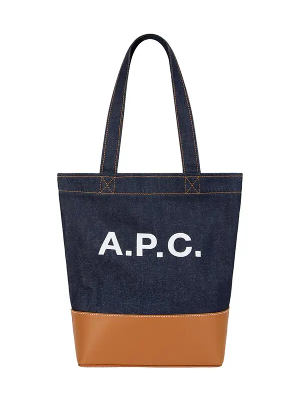 A.p.c. Logo Detail Tote Bag - Denim