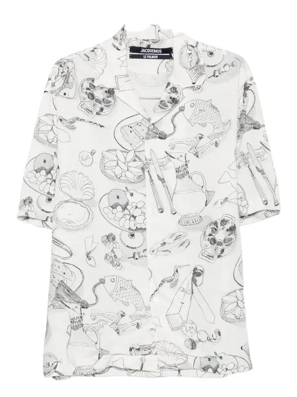 Jacquemus Printed Cotton Shirt - White