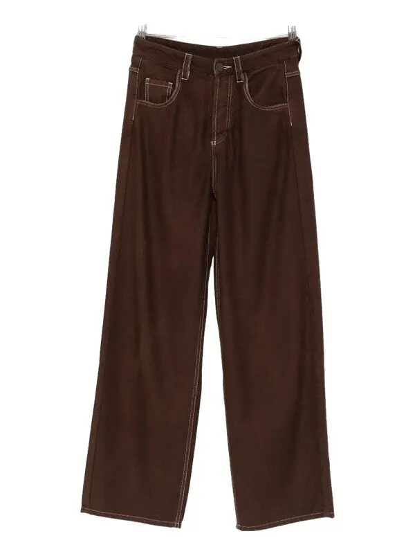 UMA WANG Phyllis Wool Blend Trousers - Brown