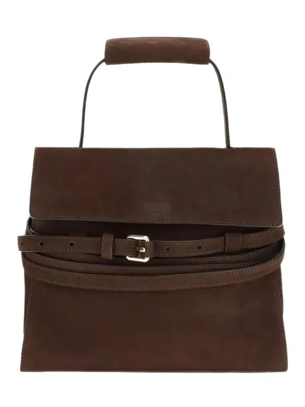 Moschino Tie Me Leather Handbag - Brown