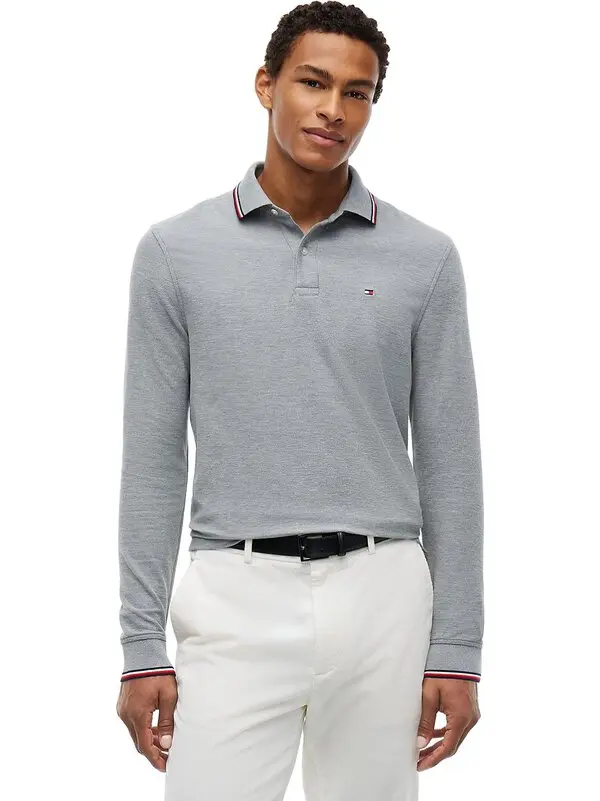 Tommy Hilfiger Long-sleeve Tommy Wicking Polo - Grey Heather
