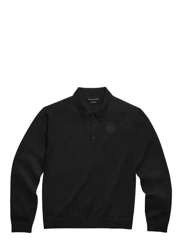 Canada Goose Petitot Knit Long Sleeve Polo - Black