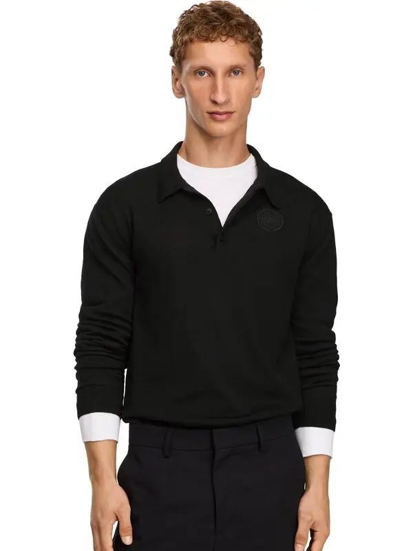 Canada Goose Petitot Knit Long Sleeve Polo - Black