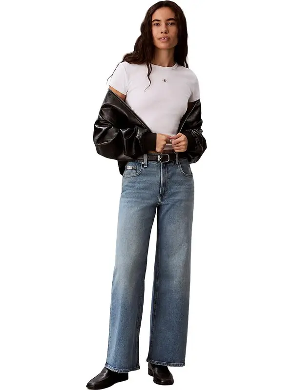 Calvin Klein Ultra High Rise Wide Leg Jeans - Worn Dust
