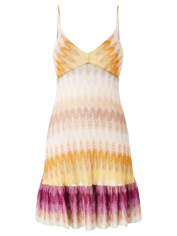 Missoni Viscose Mini Dress With Lace Motif - Multicoloured