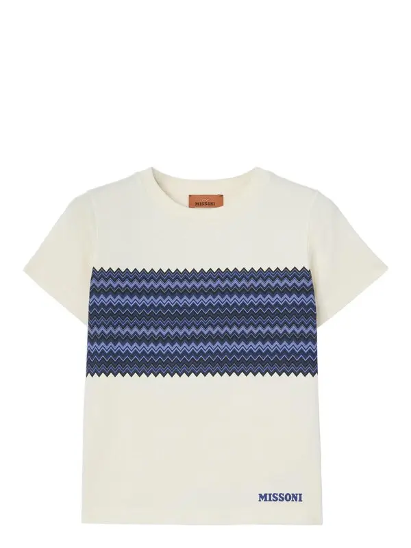Missoni Short-sleeve 100% Cotton Crewneck T-shirt - White