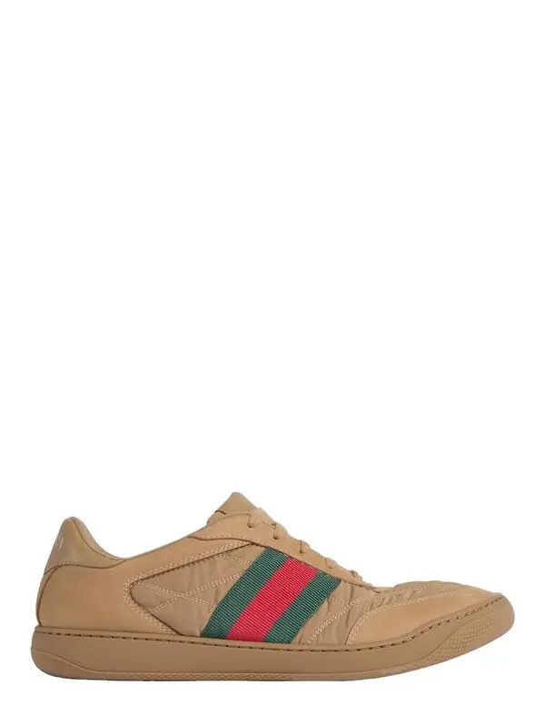Gucci Screener Padded Nylon Sneakers With Web Detail - Brown