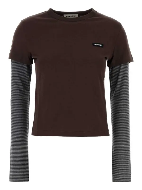 Miu Miu Cotton T-shirt - Brown