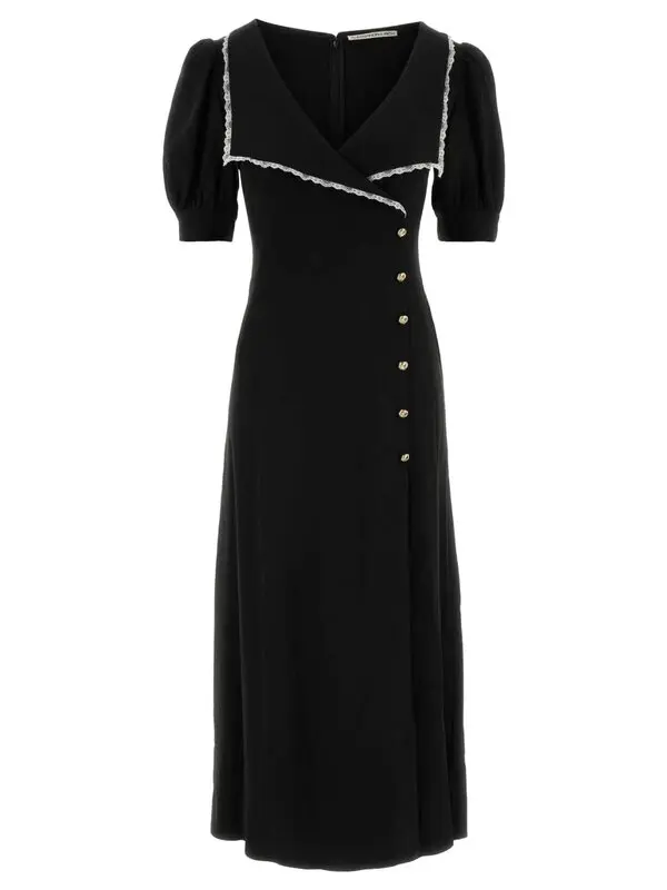 Alessandra Rich Stretch Cady Dress - Black