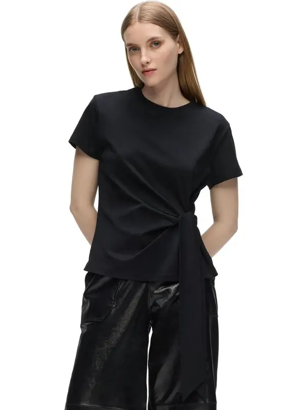 Karl Lagerfeld Knot Detail T-shirt - Black