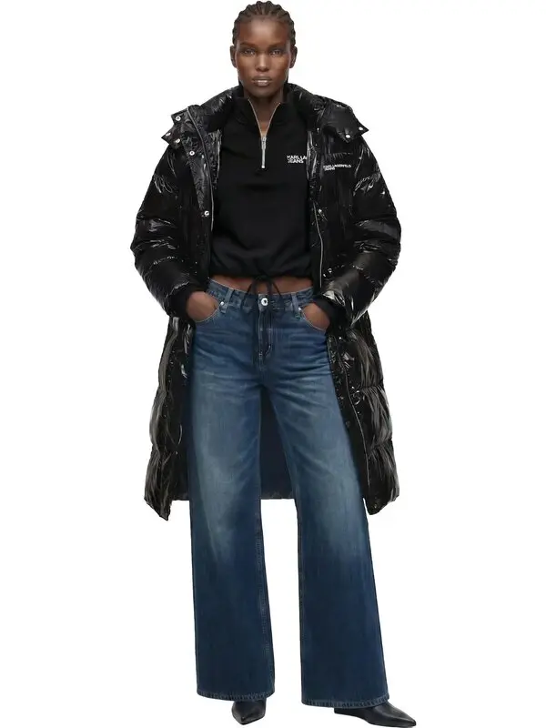 Karl Lagerfeld Long Puffer Jacket - Black