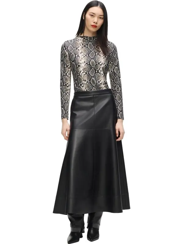 Karl Lagerfeld Faux-leather Midi Skirt - Black
