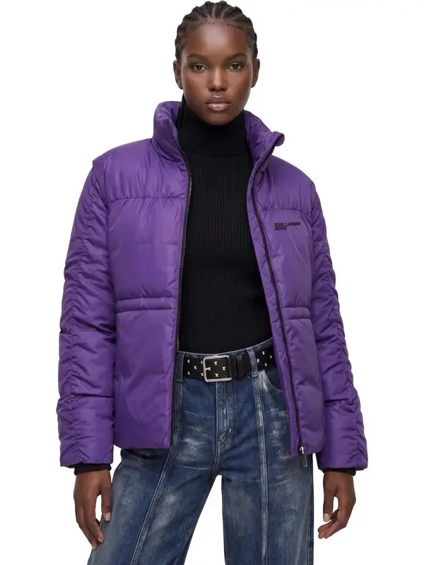 KL JEANS Jeans Ruched Sleeve Puffer Jacket - Prism Violet