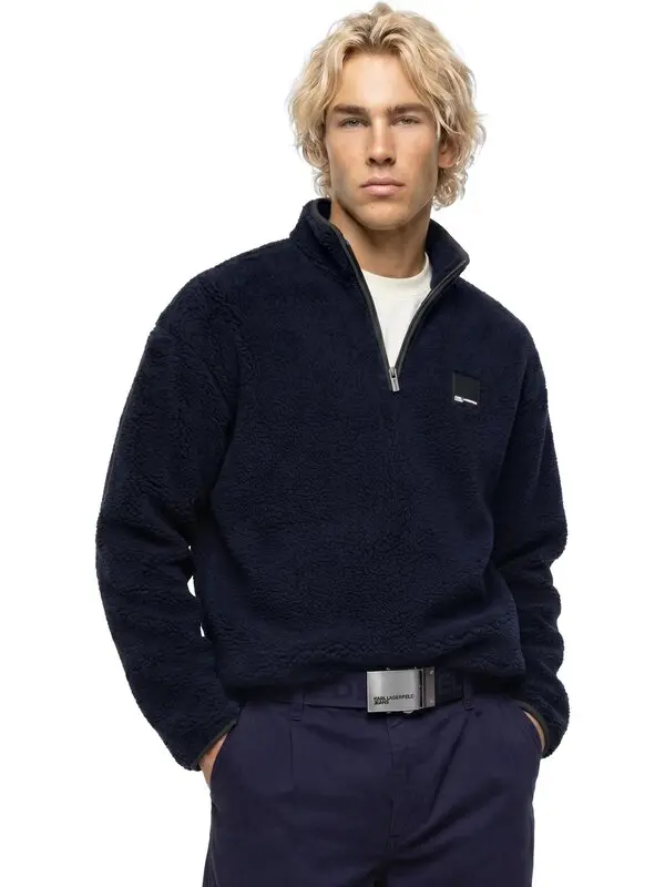 KL JEANS Half-zip Fleece Sweatshirt - Peacoat