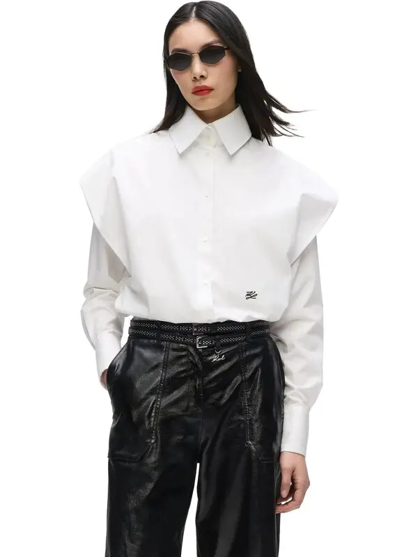 Karl Lagerfeld Shoulder Detail Shirt - White