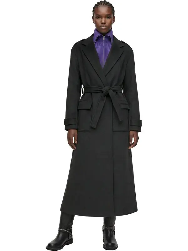 KL JEANS Wool-blend Wrap Coat - Tornado