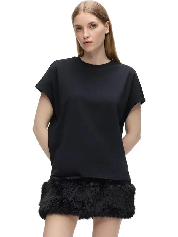 Karl Lagerfeld Capped Sleeve T-shirt - Black