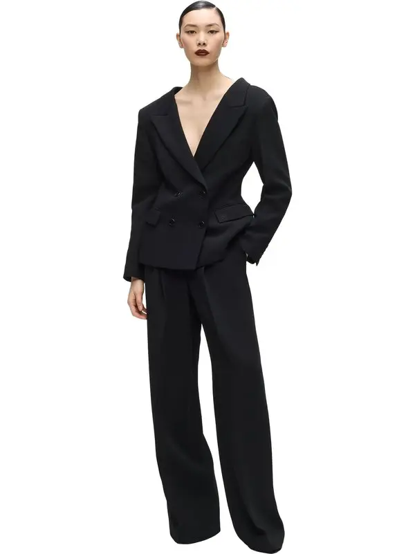 Karl Lagerfeld Wide-leg Tailored Trousers - Black