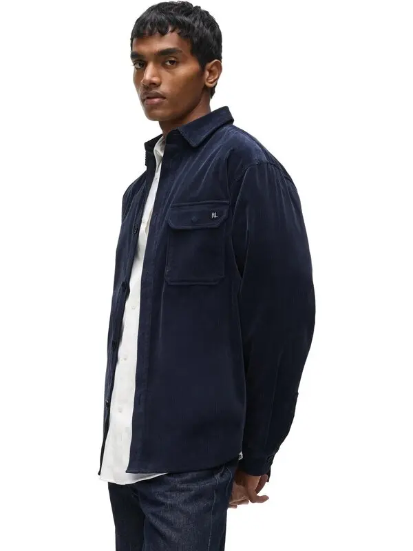 Karl Lagerfeld Corduroy Pocket Shirt - Peacoat