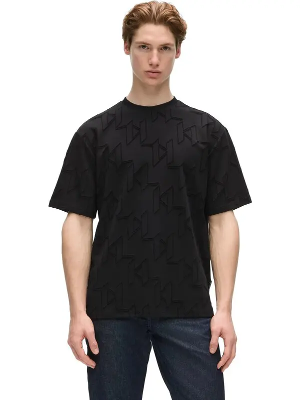 Karl Lagerfeld All-over Monogram T-shirt - Black