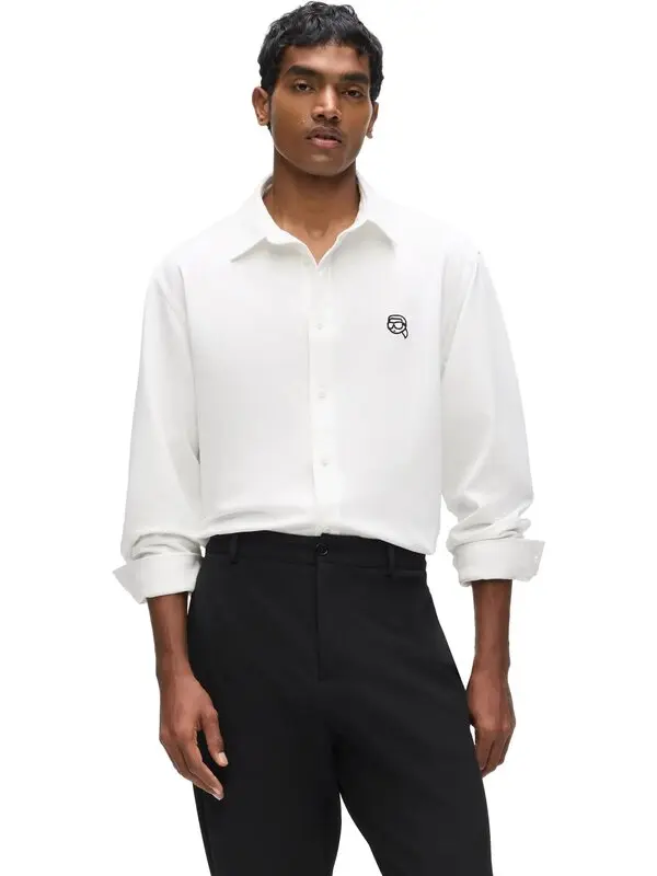 Karl Lagerfeld Ikon Oxford Cotton Shirt - White