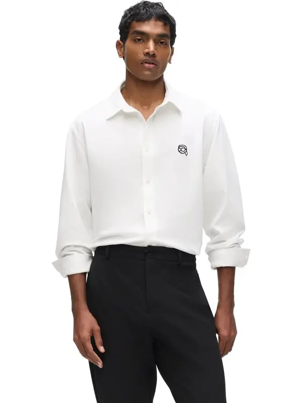 Karl Lagerfeld Ikon Oxford Cotton Shirt - White