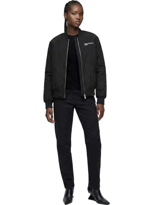 KL JEANS Reversible Faux-fur Bomber Jacket - Egret