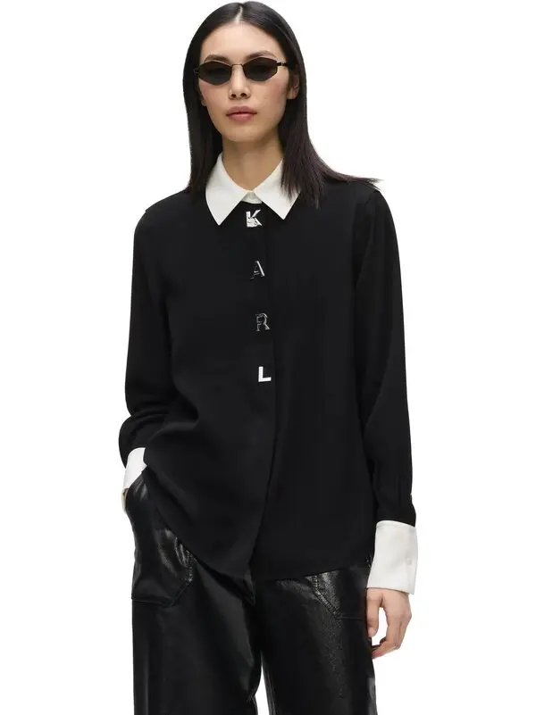 Karl Lagerfeld Contrast Karl Letter Shirt - Black/white