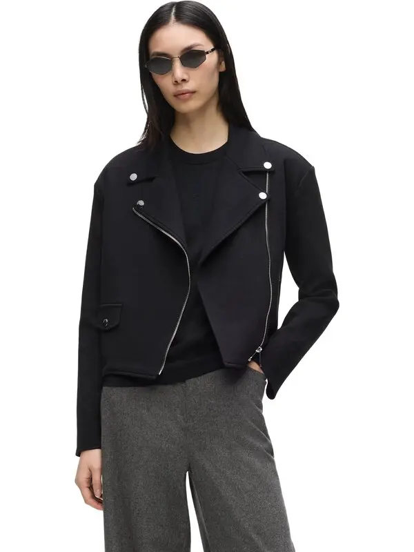 Karl Lagerfeld Zip-up Biker Sweatshirt - Black