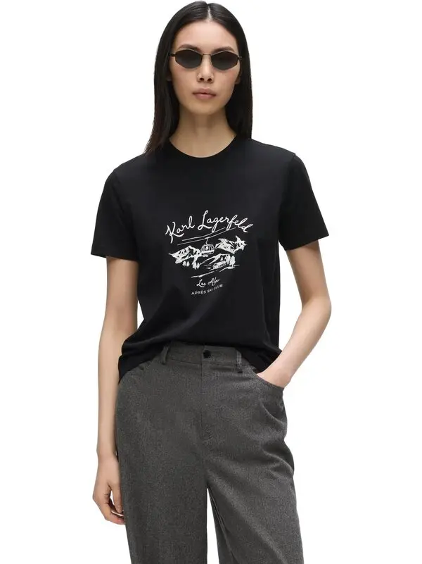 Karl Lagerfeld Après Ski Club" Graphic T-shirt - Black