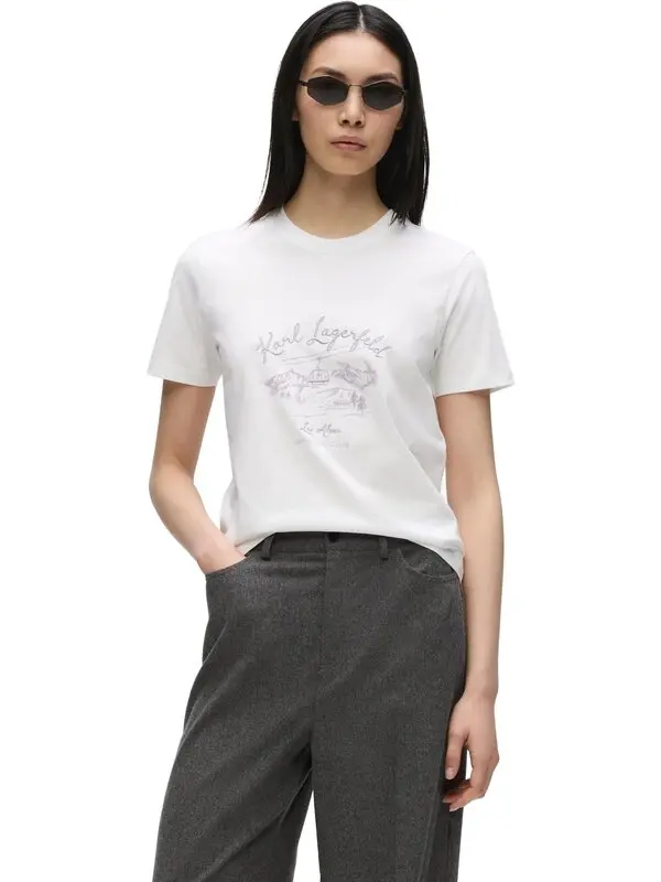 Karl Lagerfeld Après Ski Club" Graphic T-shirt - White