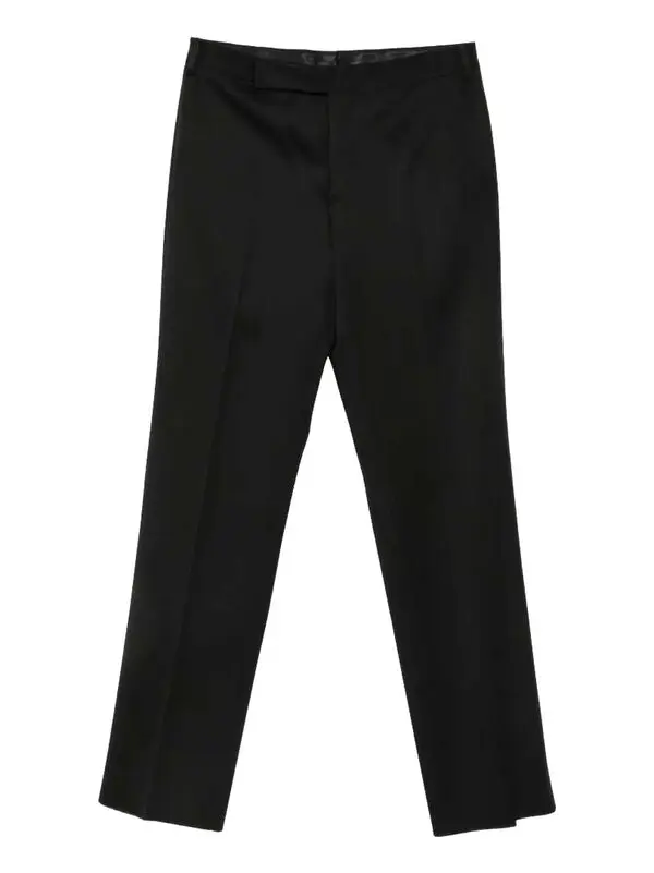 LARDINI Tailored Straight-leg Trousers With Pressed Crease - Black