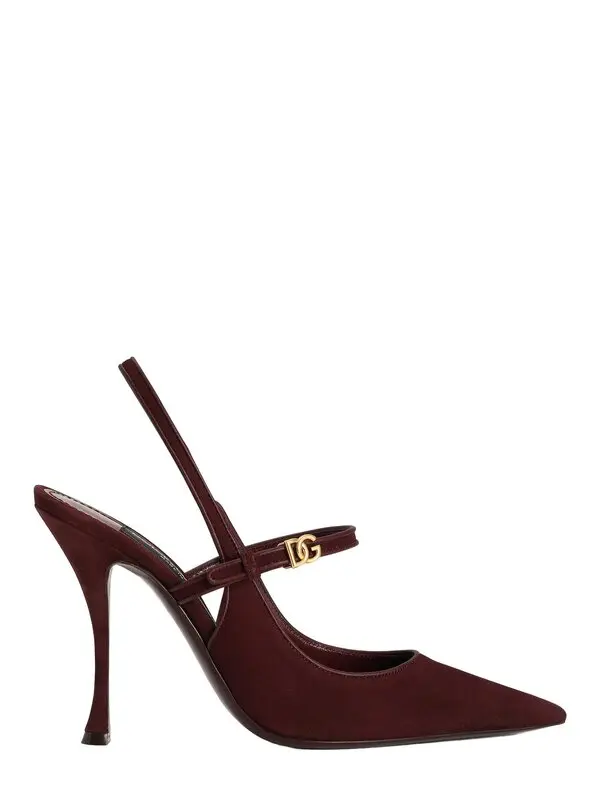 Dolce & Gabbana Suede And Nappa Leather Slingback Pumps - Bordeaux