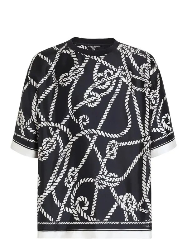 Dolce & Gabbana Marina-print Silk T-shirt - Multicolor