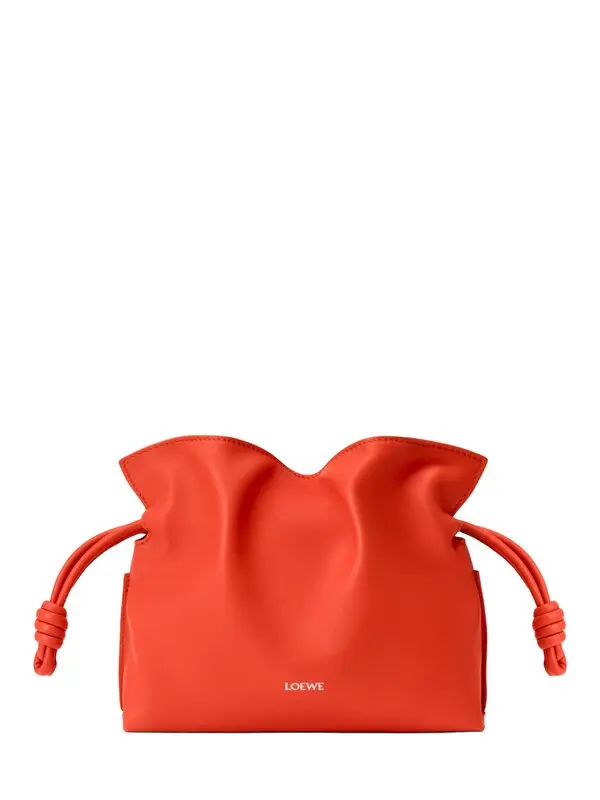 Loewe Mini Leather Flamenco Clutch Bag - Orange