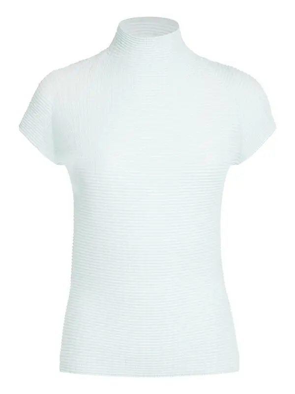 Issey Miyake Wooly Pleats Mock-neck Top - Blue