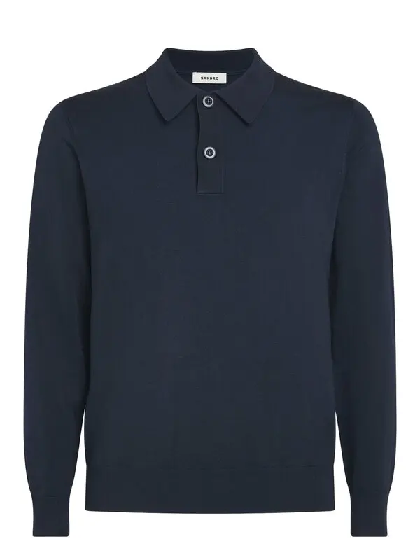 Sandro Long-sleeve Polo Shirt - Blue