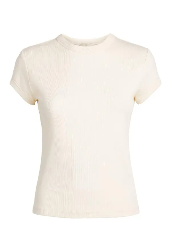 ME+EM Stretch-cotton Rib T-shirt - Ivory