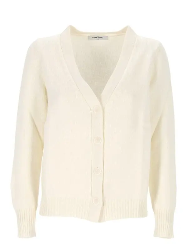 GRAN SASSO V-neck Buttoned Cardigan - White
