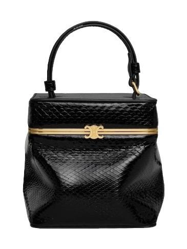 Celine Cube Bag In Python - Black