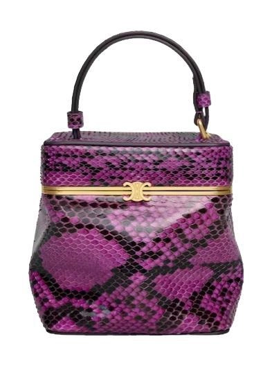 Celine Cube Python Handheld Bag - Fuchsia