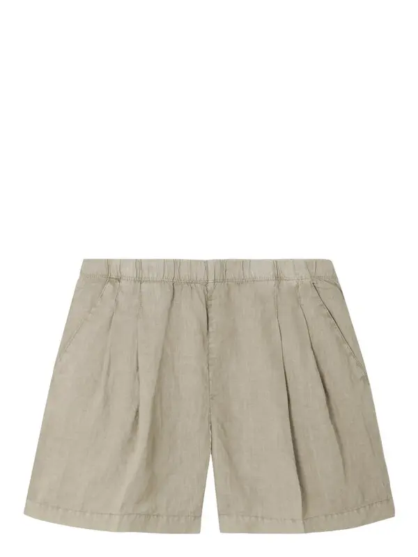 JAMES PERSE Pleated Linen Shorts - Nude