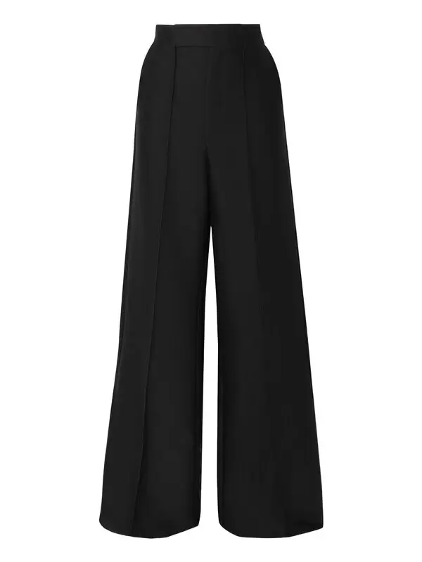 Maticevski Wool And Silk-blend Wide-leg Pants - Black