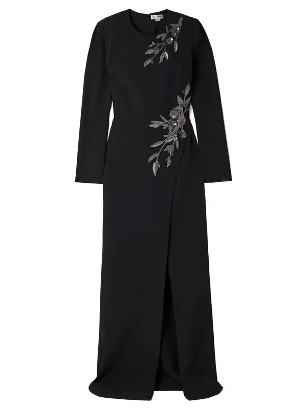 Zuhair Murad Embellished Draped Cady Gown - No